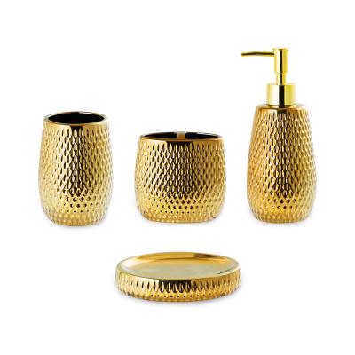 Ceramic Gold Bathroom Accessories Set | Dongsheng