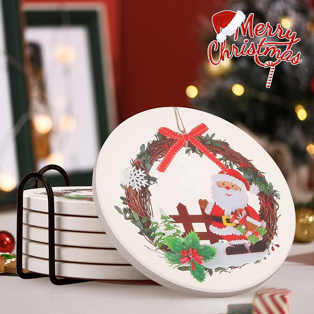 Christmas Coffee Cup Drink Beer Coaster Mats | Dongsheng