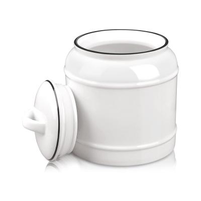 Mini Small Wide Mouth Ceramic Mason Jar With Lid | Dongsheng