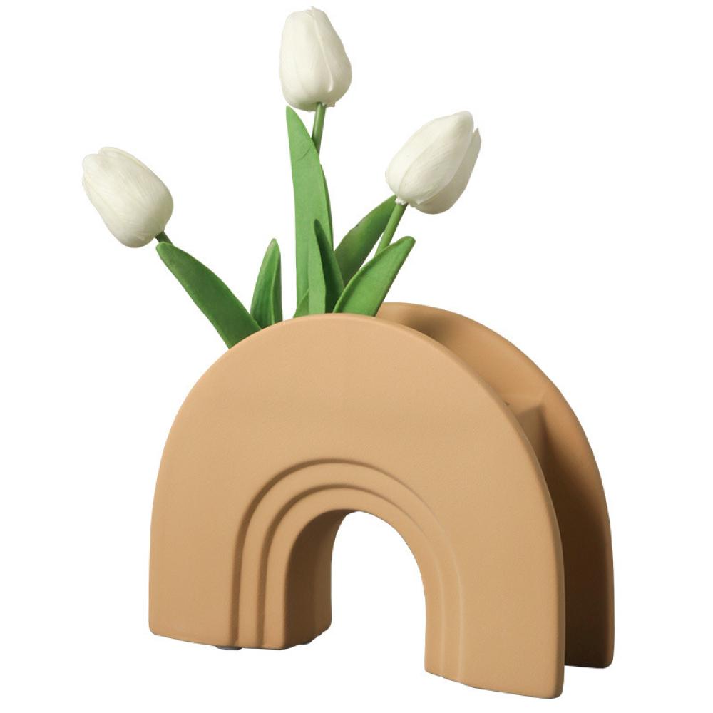 Minimalist Style Rainbow Shape Ceramic Flower Vase | Dongsheng