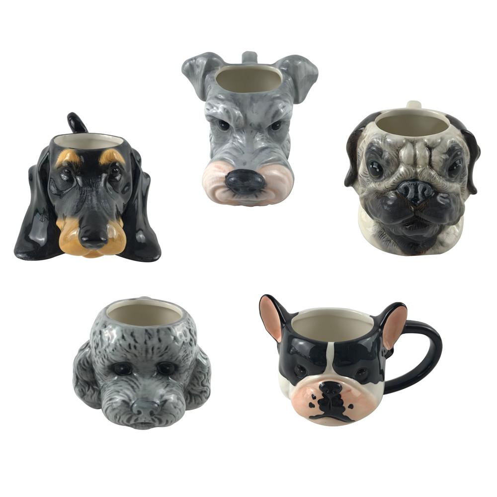 Custom Hand Painted 3d Pug Dog Ceramic Coffee Mug