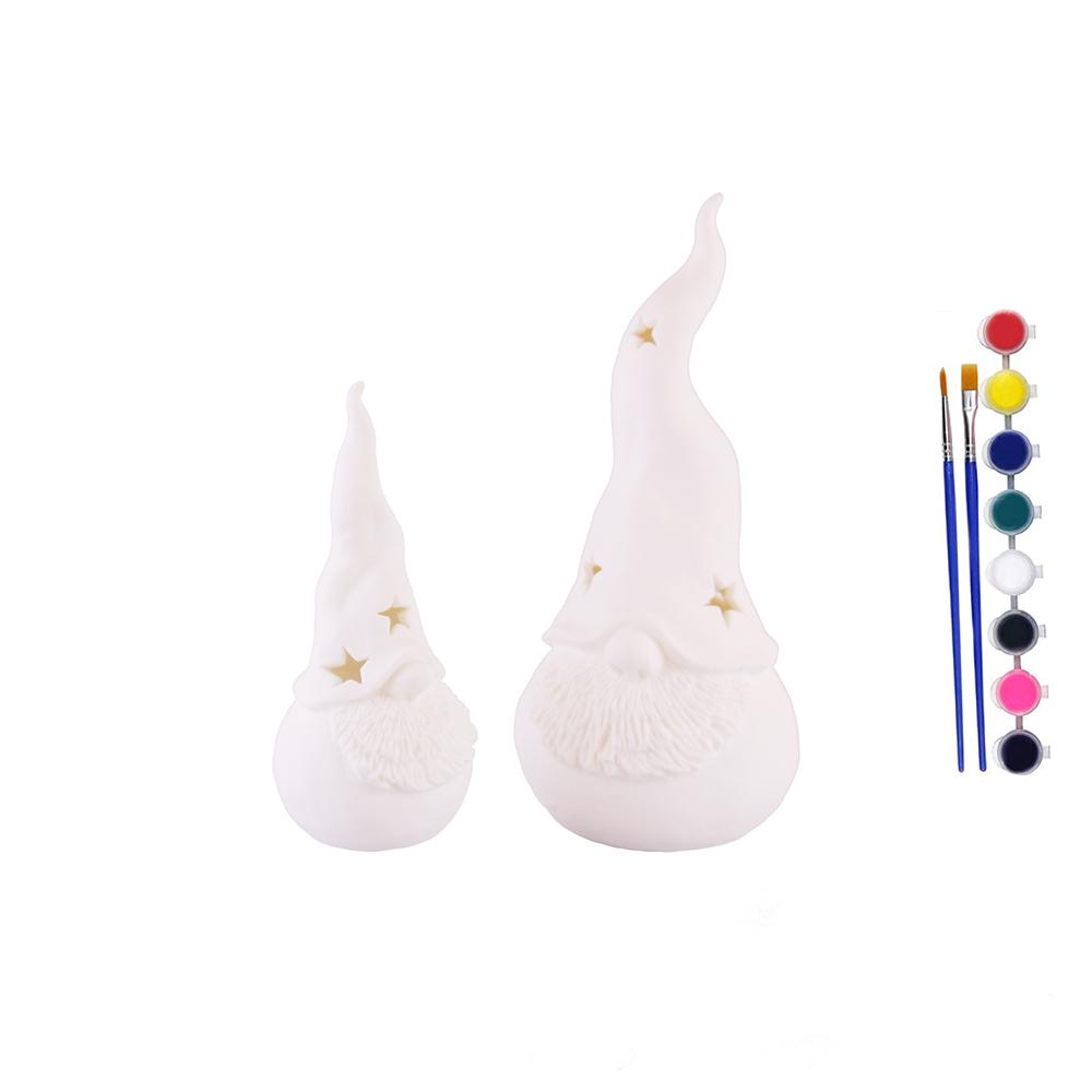 Unpainted DIY Ceramic Christmas Gnomes Ornaments To Paint | Dongsheng