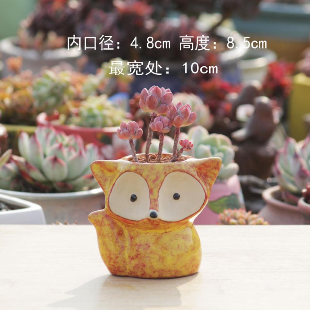 Wholesale Small Mini Ceramic Fox Animal Succulent Planter Pot