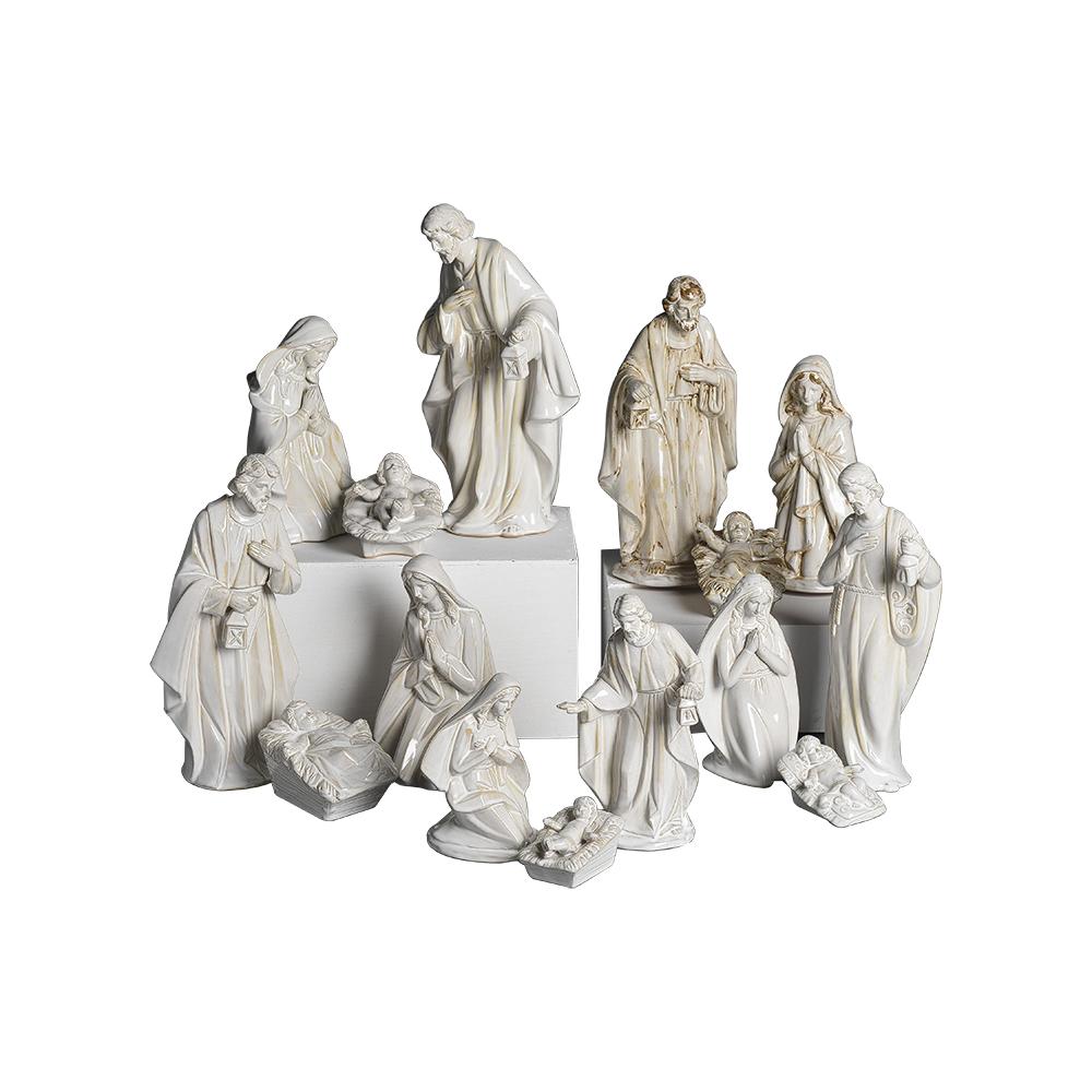 Custom Religious Handmade Ceramic Jesus Figurine Statue Nativity Set
