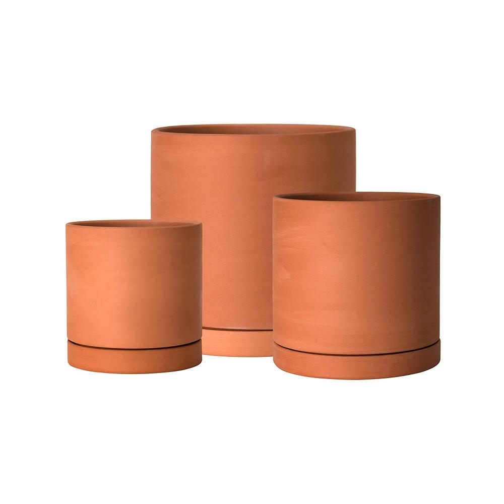 Round Terracotta Planter Plant Flower Pot With Saucer | Dongsheng