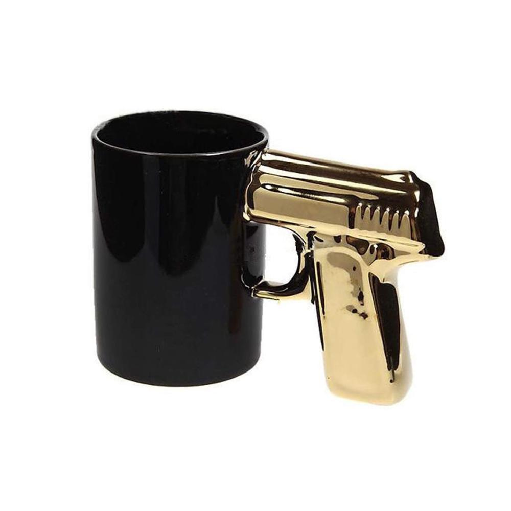 Wholesale Creativos Ceramic Beer Coffee Mug With Gun Handle