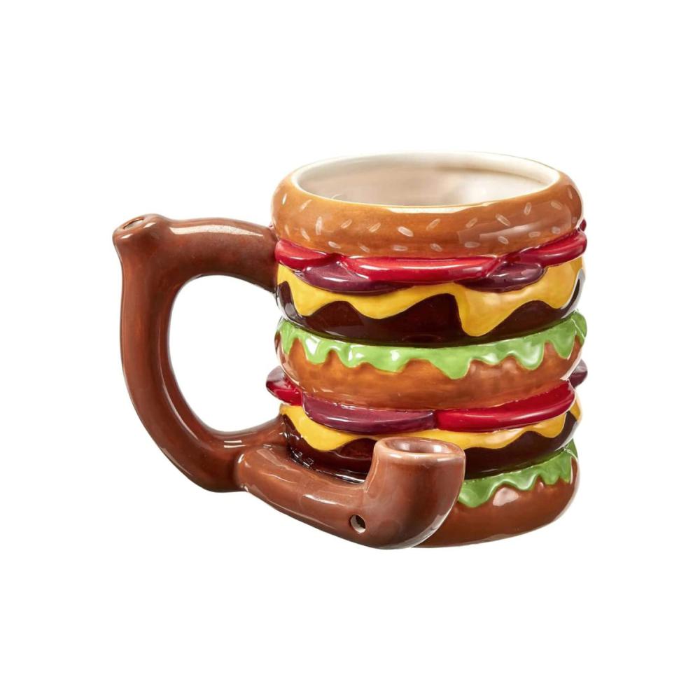 Creative Hamburger Shaped Ceramic Smoking Pipe Mug | Dongsheng