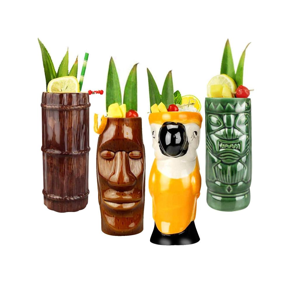 Wholesale Custom Bar Cocktail Cup Ceramic Tiki Mug